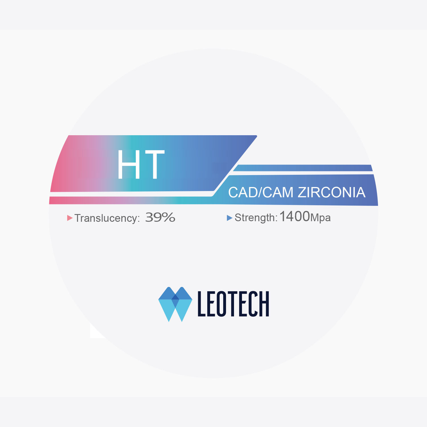 HT White Dental Zirconia Disc with 39% Translucency Multi-unit Bridge ...